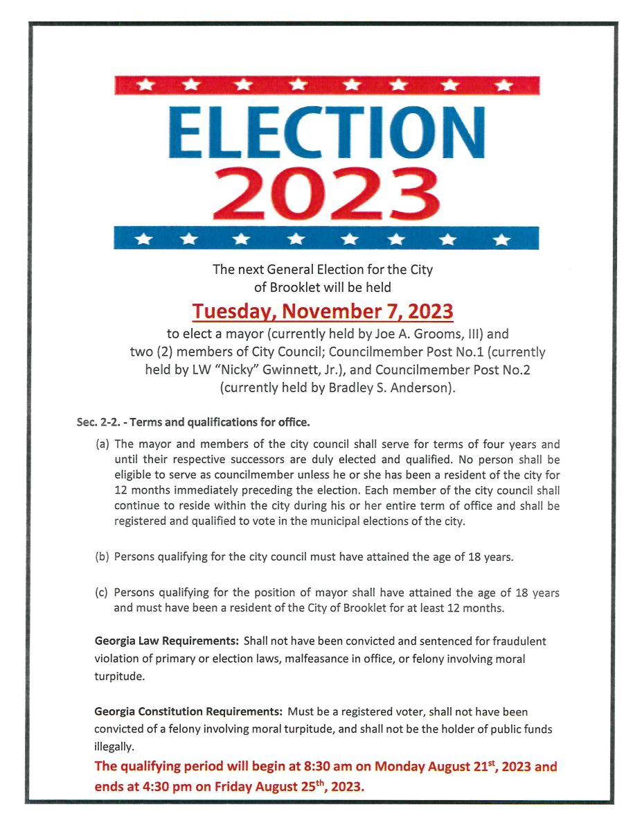 Elections | City of Brooklet
